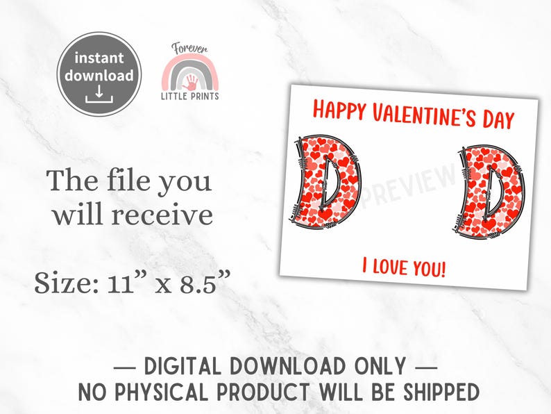 Dad Valentine Handprint Art for Toddlers Baby Kids, Valentines Gift for ...