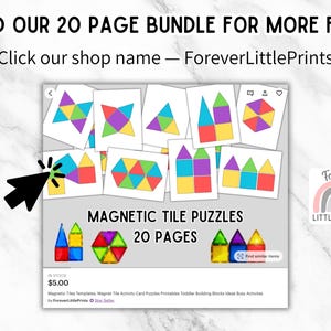Magnetic Tiles Templates, Magnet Tile Activity Card Puzzles, Kids ...