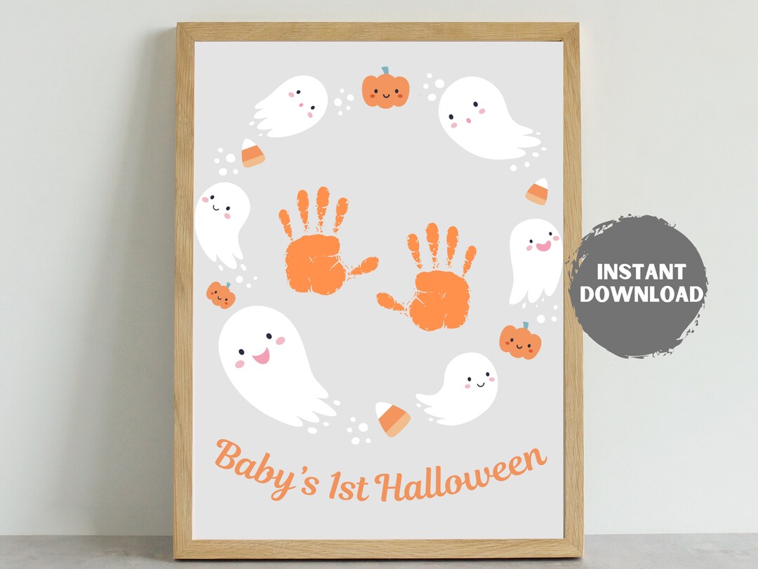 Babys First 1st Halloween Handprint Craft, Halloween Handprint Art ...