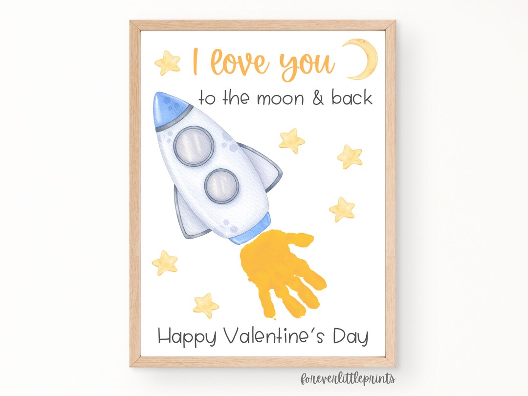 Valentine’s Day Handprint Craft for Toddlers Baby Kids, Rocket ...