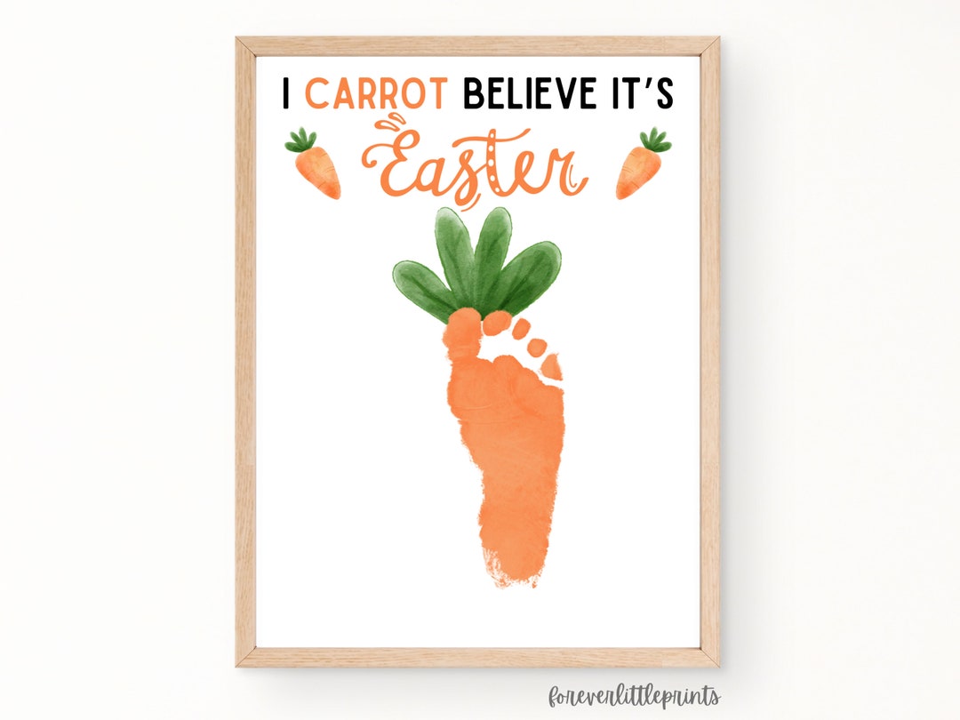 Easter Carrot Footprint Art for Kids Infant Toddler Baby, Easter ...