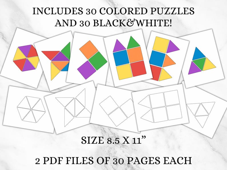 Magnetic Tiles Templates, Magnet Tile Activity Card Puzzles Printables ...