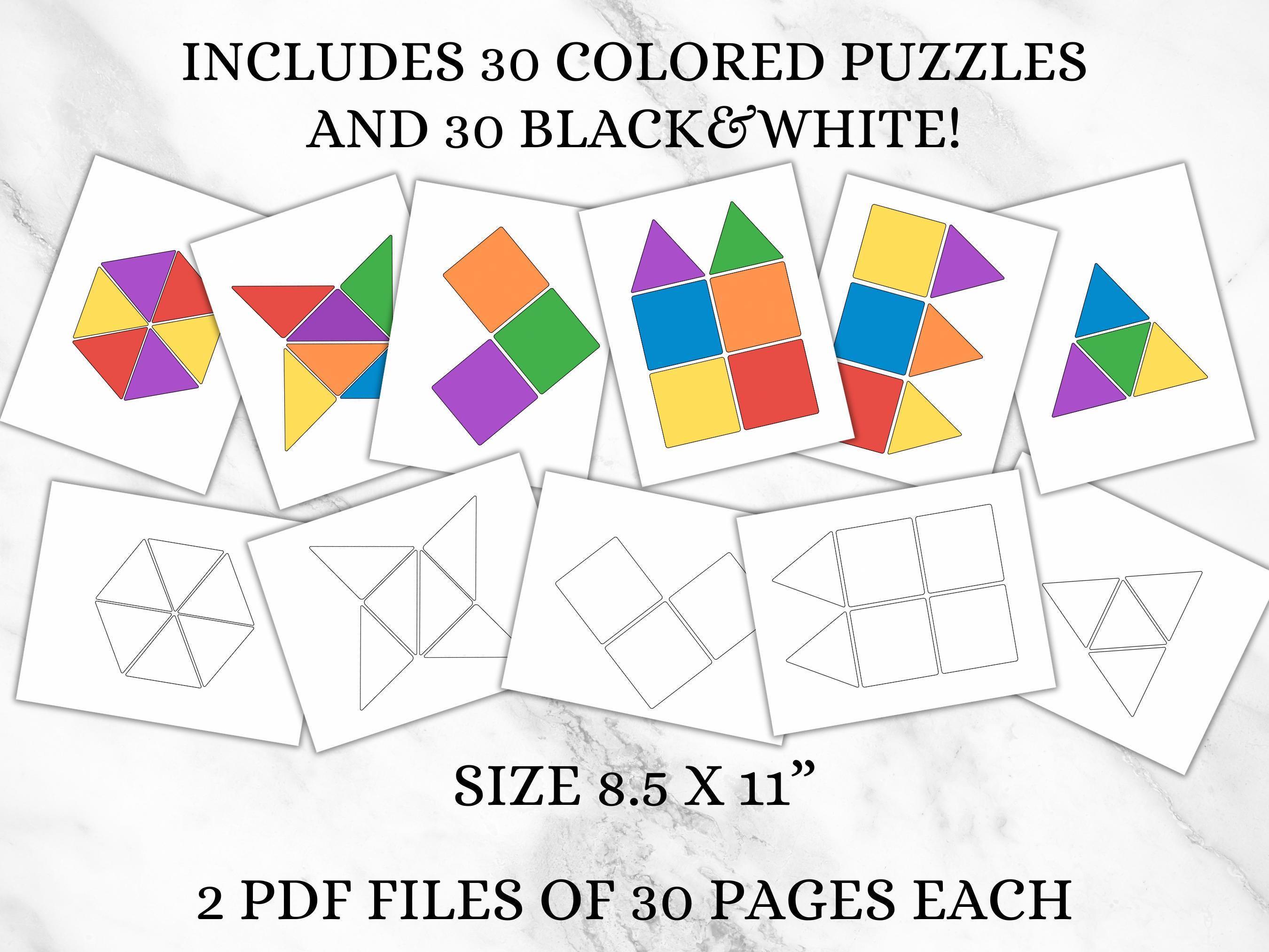 Magnetic Tiles Templates, Magnet Tile Activity Card Puzzles Printables ...