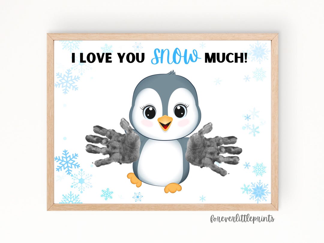 Penguin Handprint Craft for Kids Baby Toddler, Winter Handprint Art ...