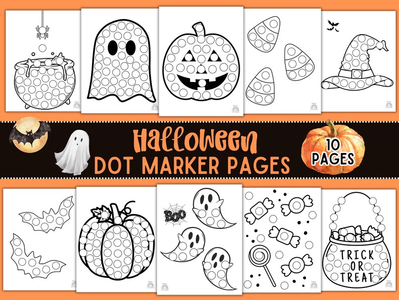 Halloween Dot Marker Printable Pack, Fun Preschool Daycare Activity ...