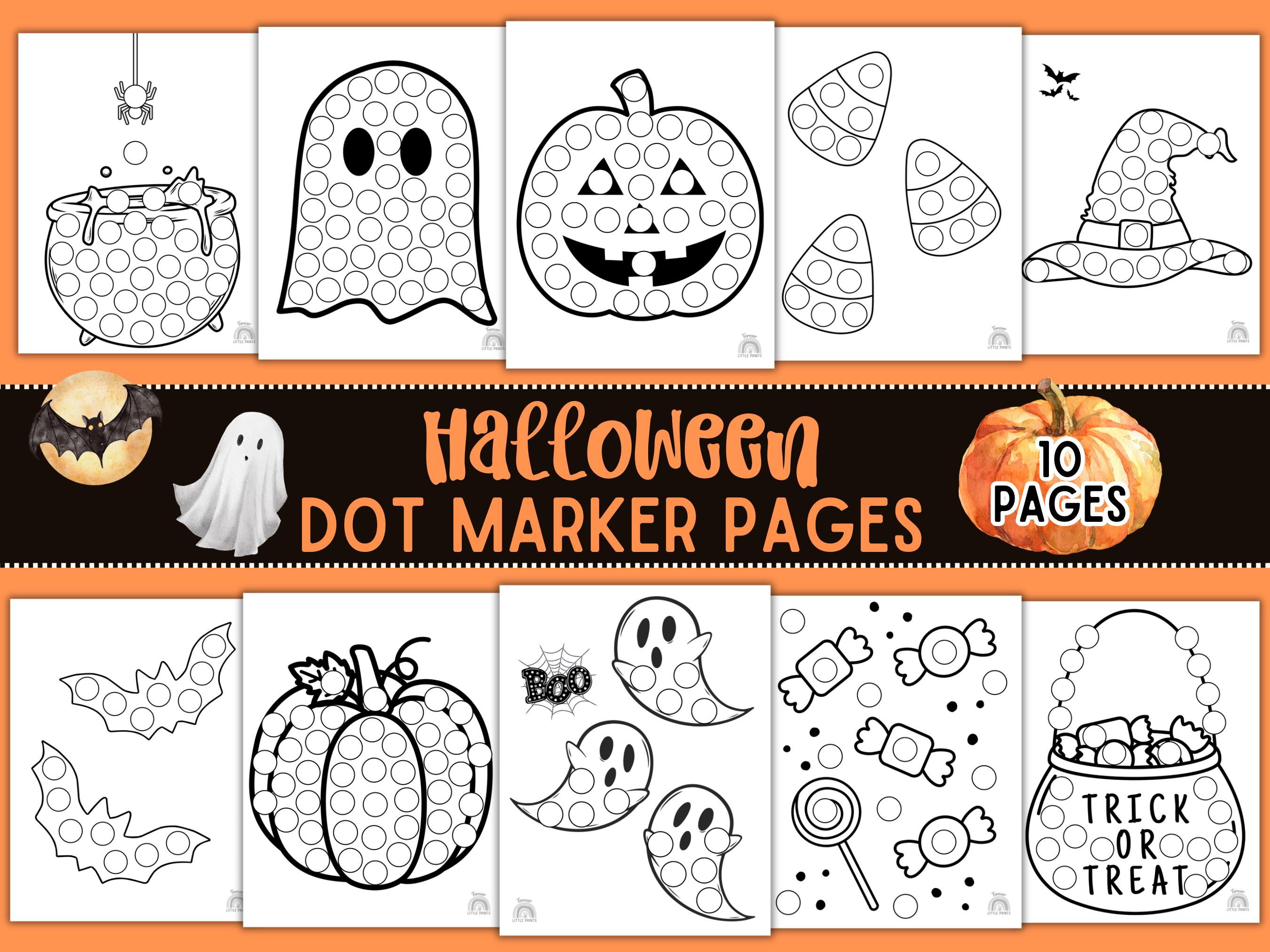 Halloween Dot Marker Printable Pack, Fun Preschool Daycare Activity ...