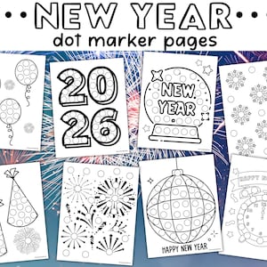 New Year’s Dot Marker Printable Pack 2026 NYE Do A Dot Pages ...