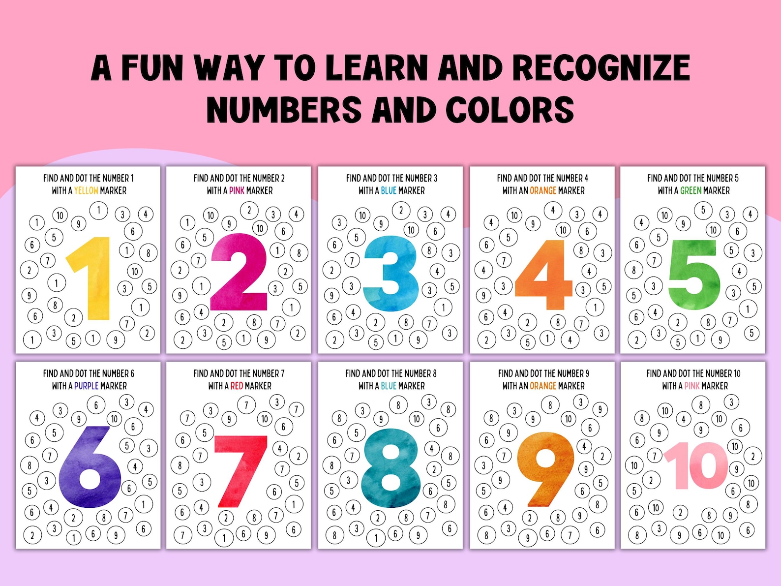 Number Recognition Dot Marker Activity Pages, Do A Dot Marker Coloring ...