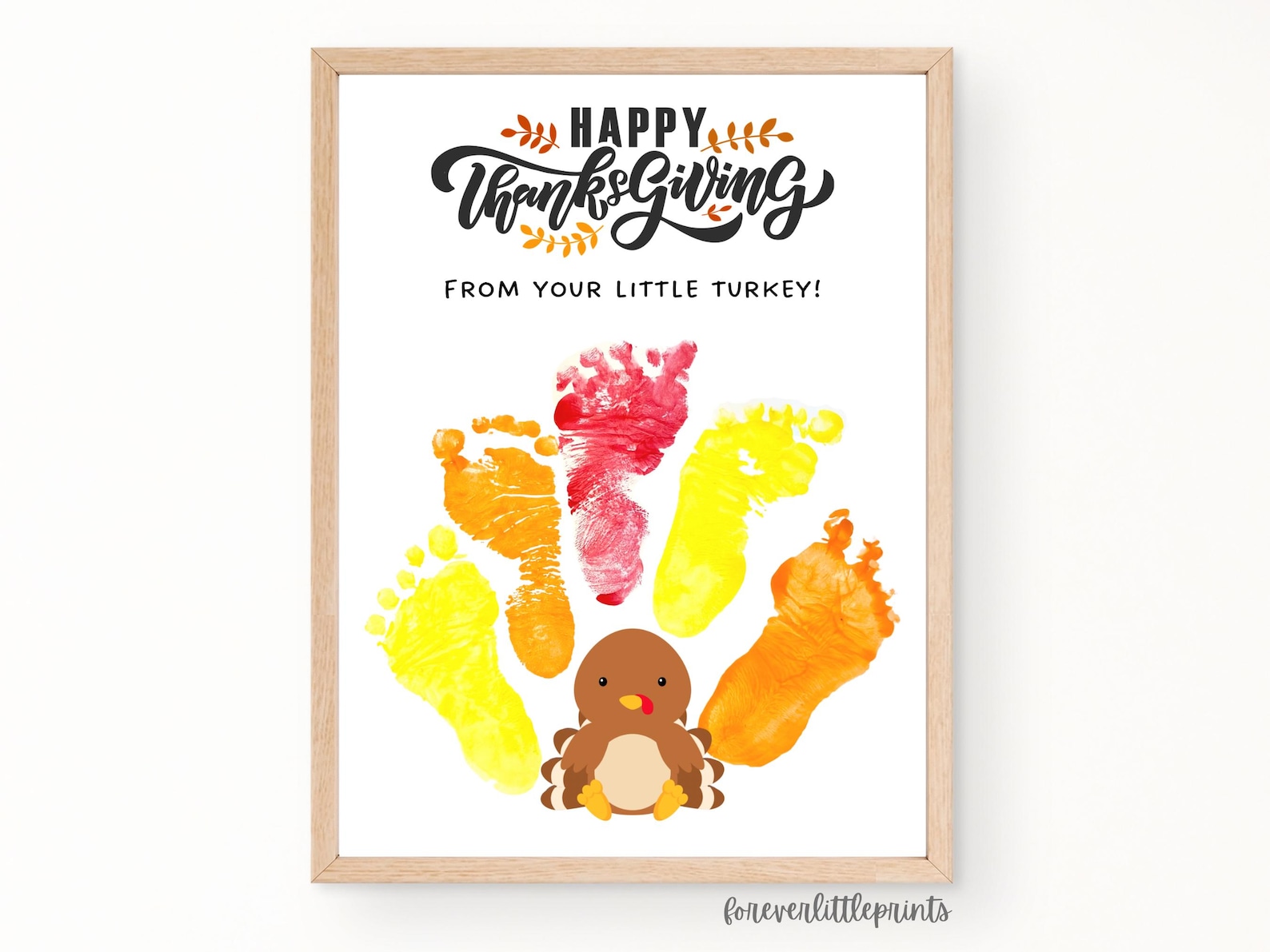 Thanksgiving Turkey Handprint Art Kids Infant Baby Fall Keepsake Turkey ...
