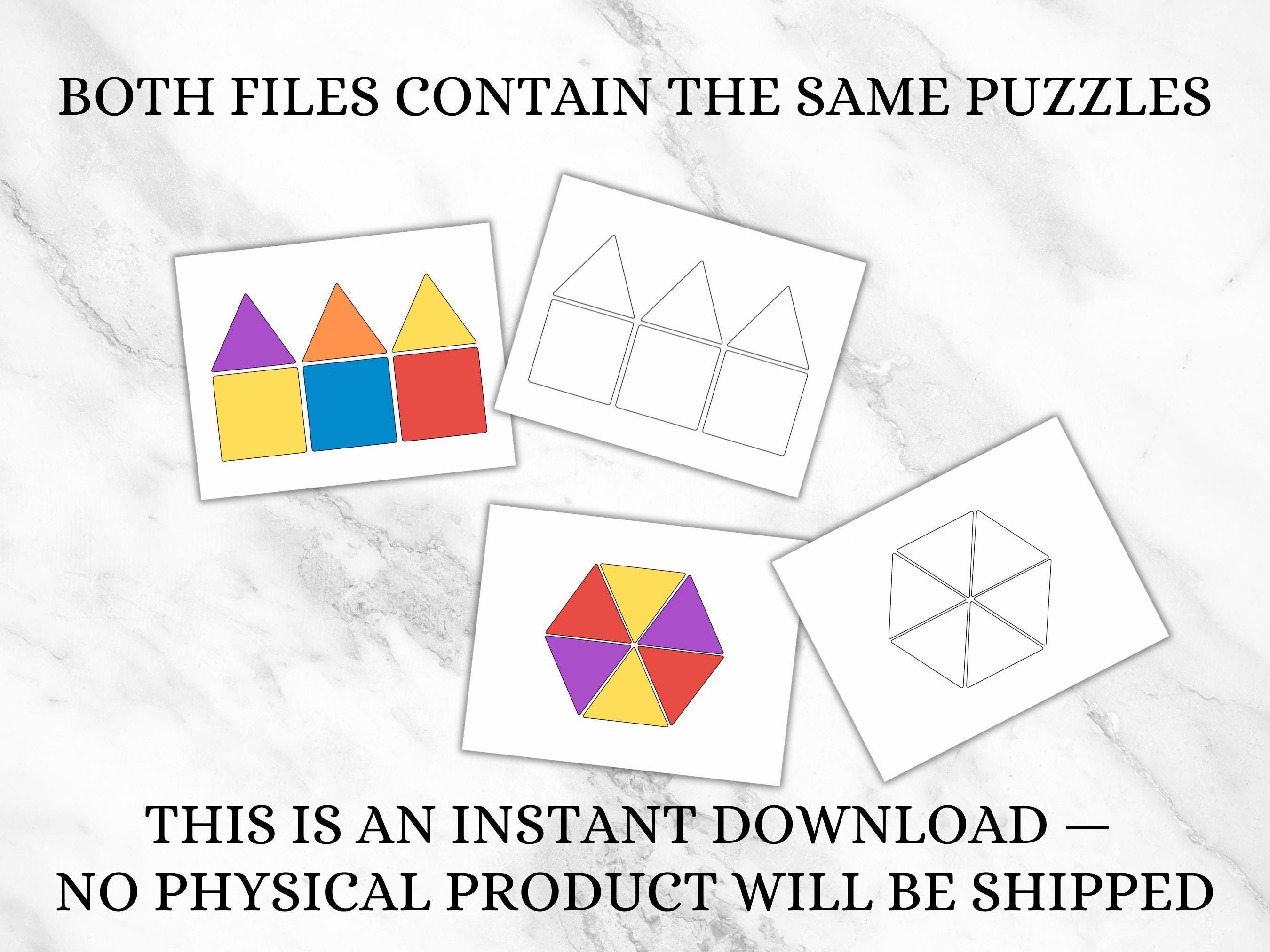 Magnetic Tiles Templates, Magnet Tile Activity Card Puzzles Printables ...