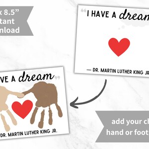 Martin Luther King Day Handprint Craft Classroom Activity for Kids ...