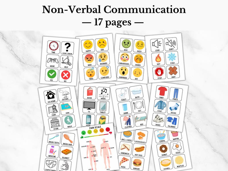 Non Verbal Communication Cards, Adult Visual Board Conversation Cards ...