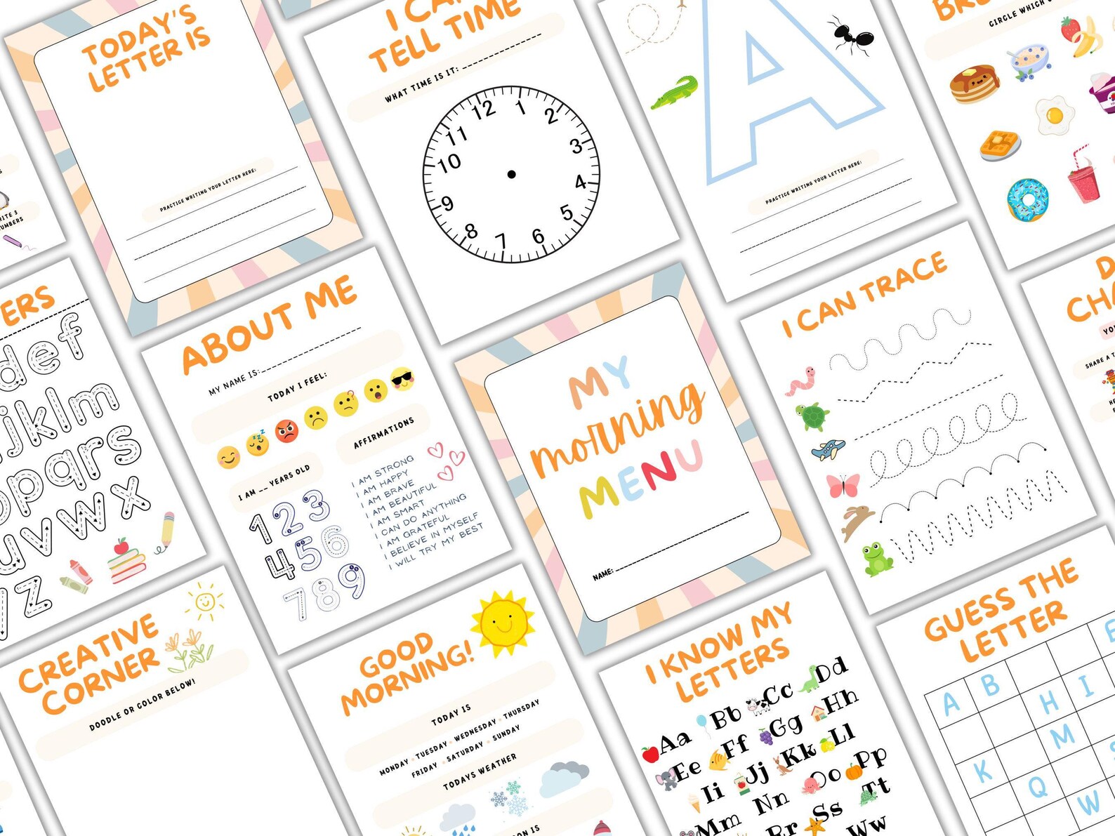 Preschool Morning Menu Printable, Homeschool Preschool, Preschool ...