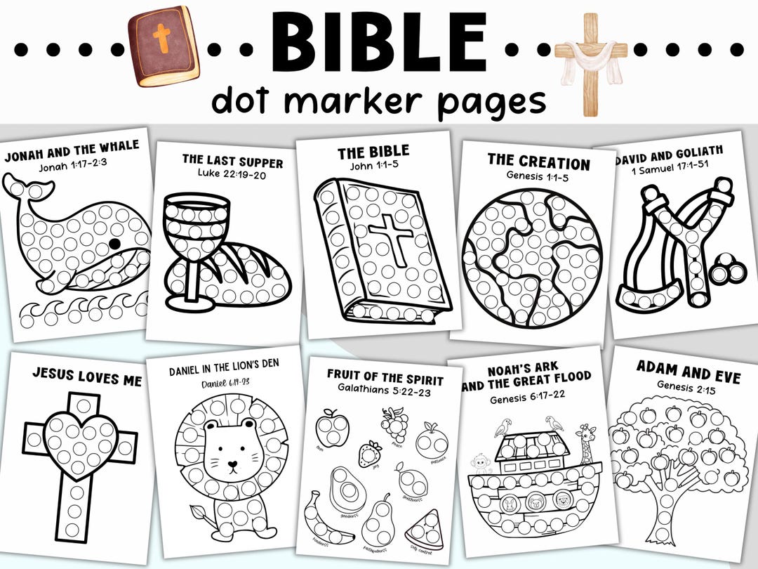 Bible Dot Marker Art, Church Sunday School Do A Dot Coloring Pages ...