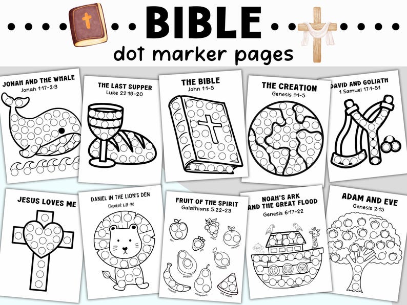 Bible Dot Marker Art, Church Sunday School Do A Dot Coloring Pages ...