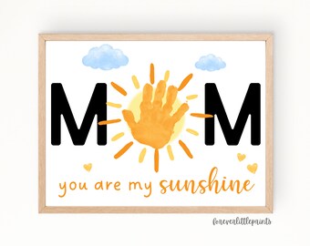 Mothers Day Handprint Art: You Are My Sunshine - Etsy
