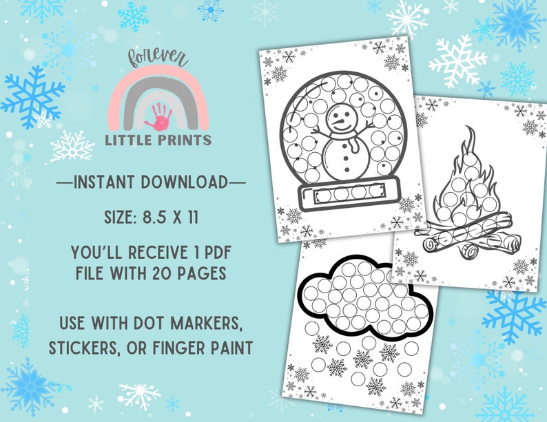 Winter Dot Marker Activity Pages, Toddler Activity, Do A Dot Marker ...