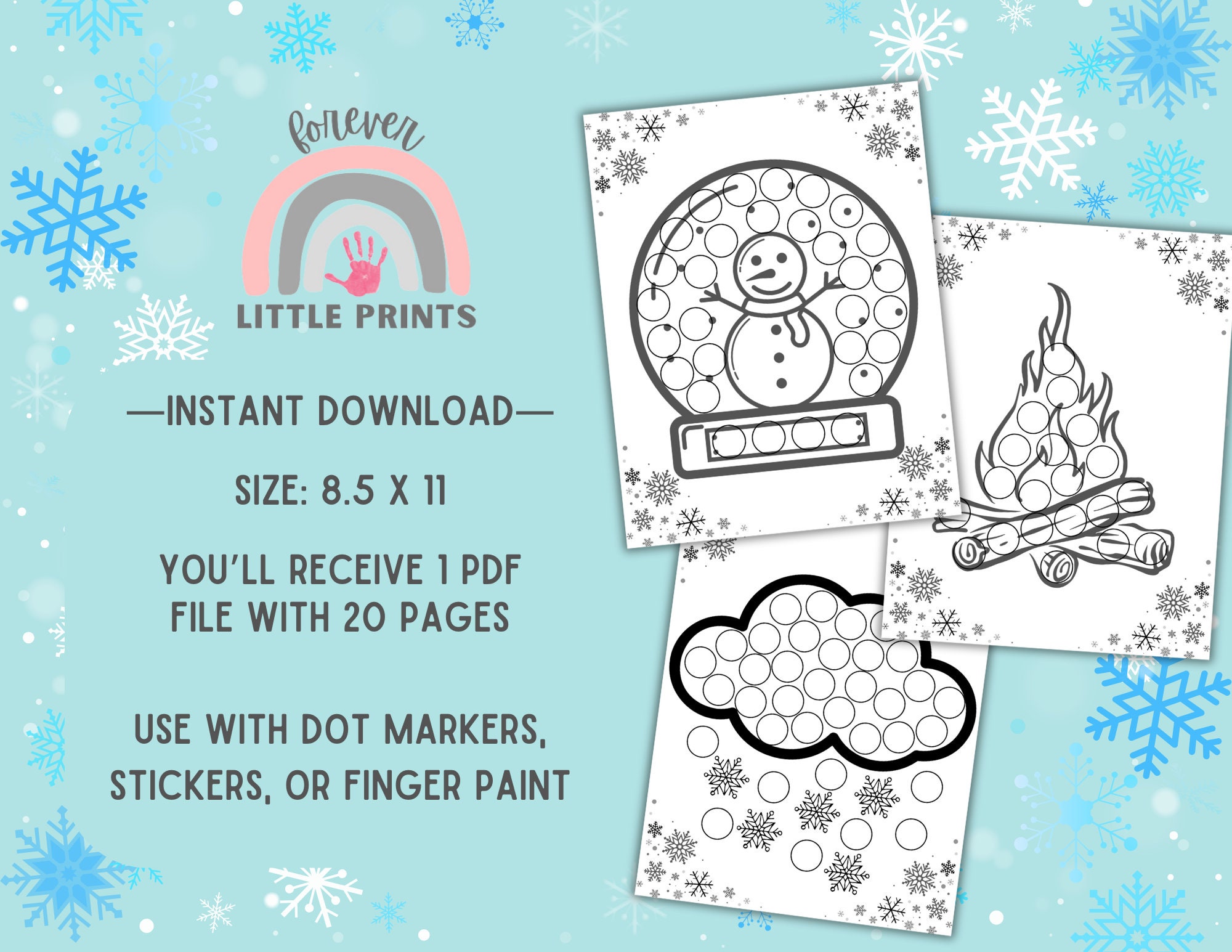 Winter Dot Marker Activity Pages, Toddler Activity, Do A Dot Marker ...