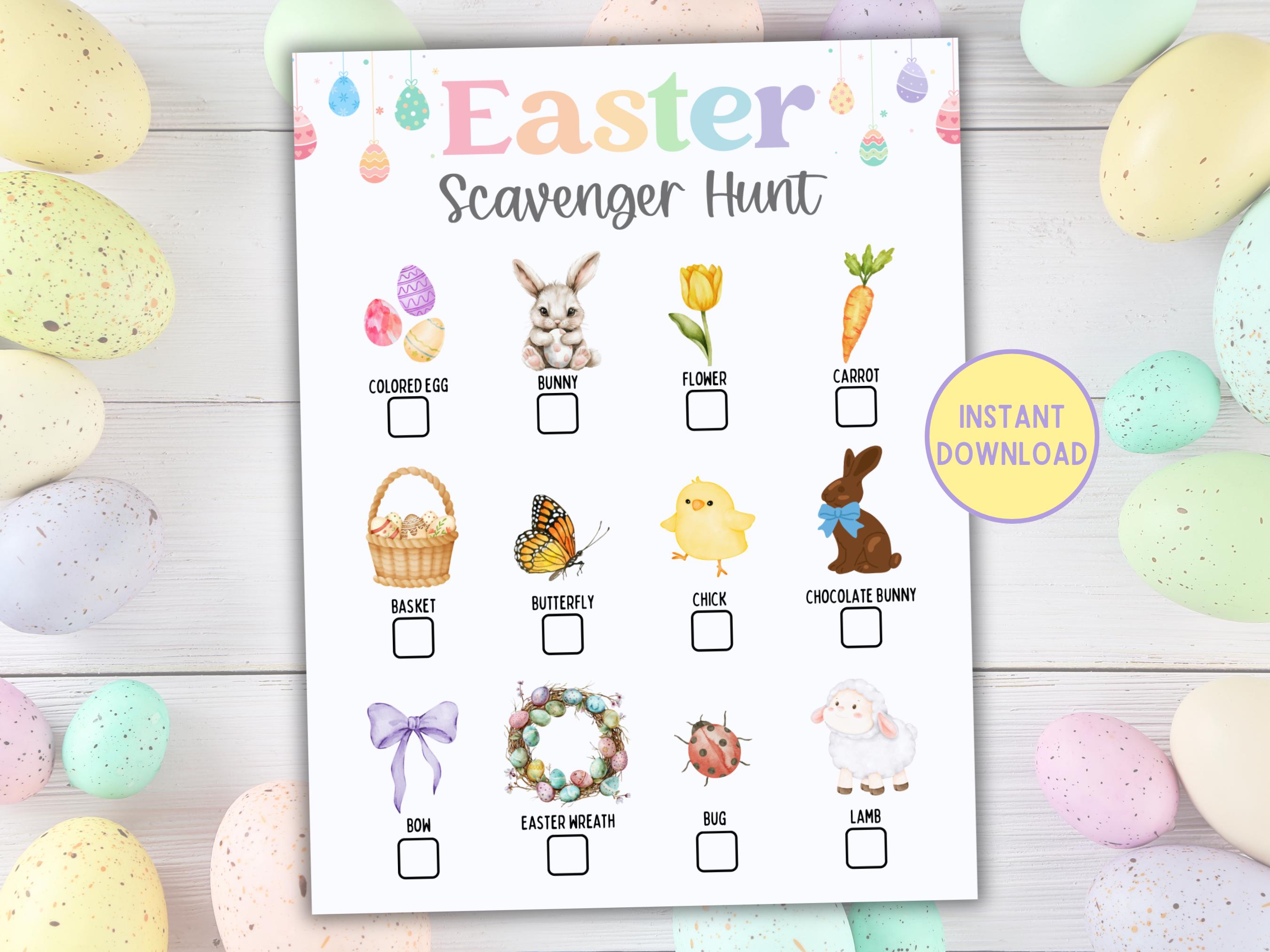 Easter Scavenger Hunt Printable, Spring Learning Games Toddler, Easter ...