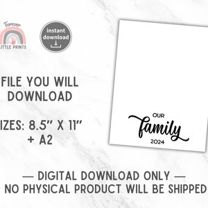 Our Family 2024 Handprint Art Personalized Home Decor Memory Keepsake ...