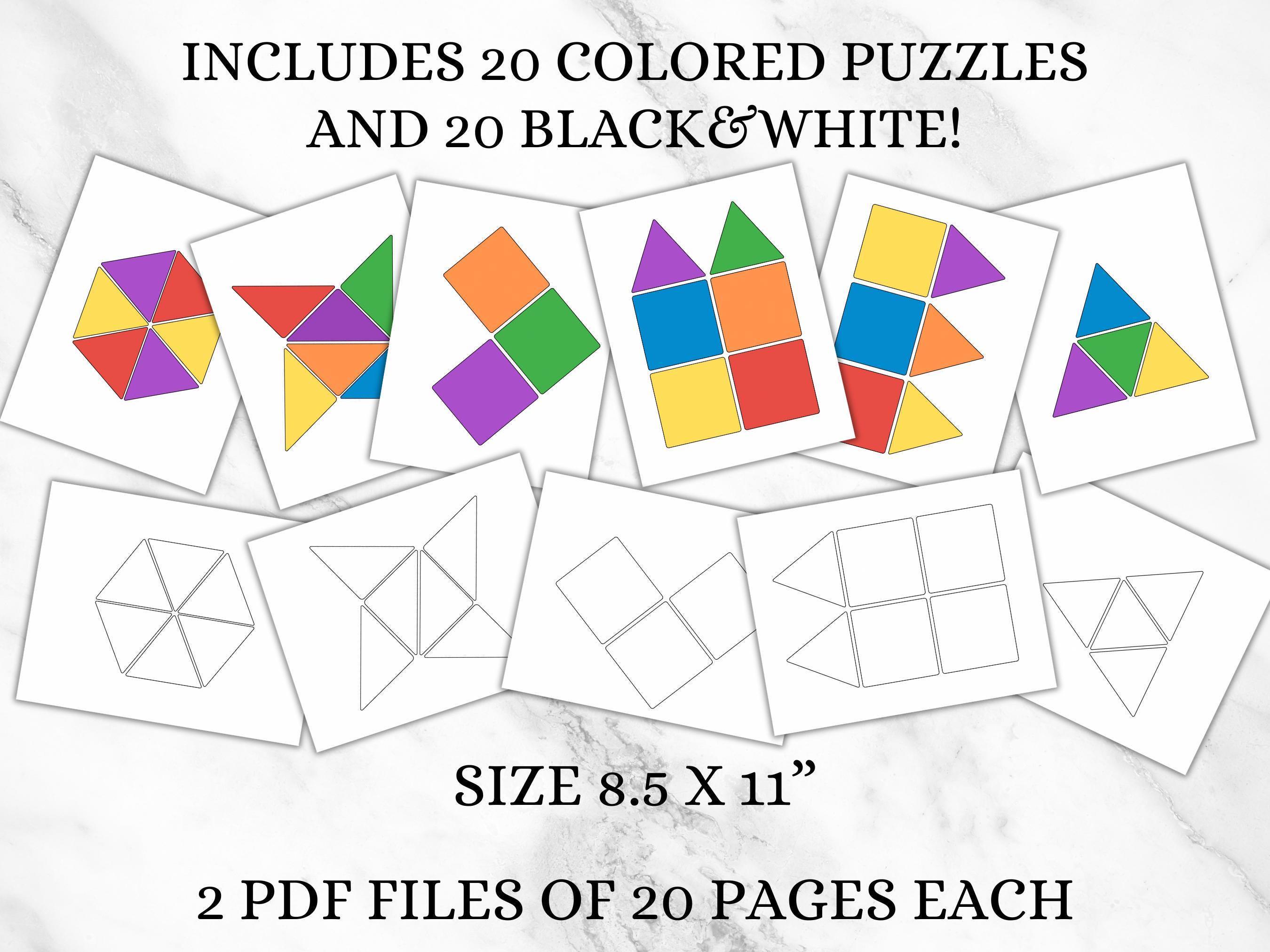 Magnetic Tiles Templates, Magnet Tile Activity Card Puzzles, Kids ...