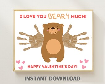 Love You Beary Much Craft Template - Etsy Canada