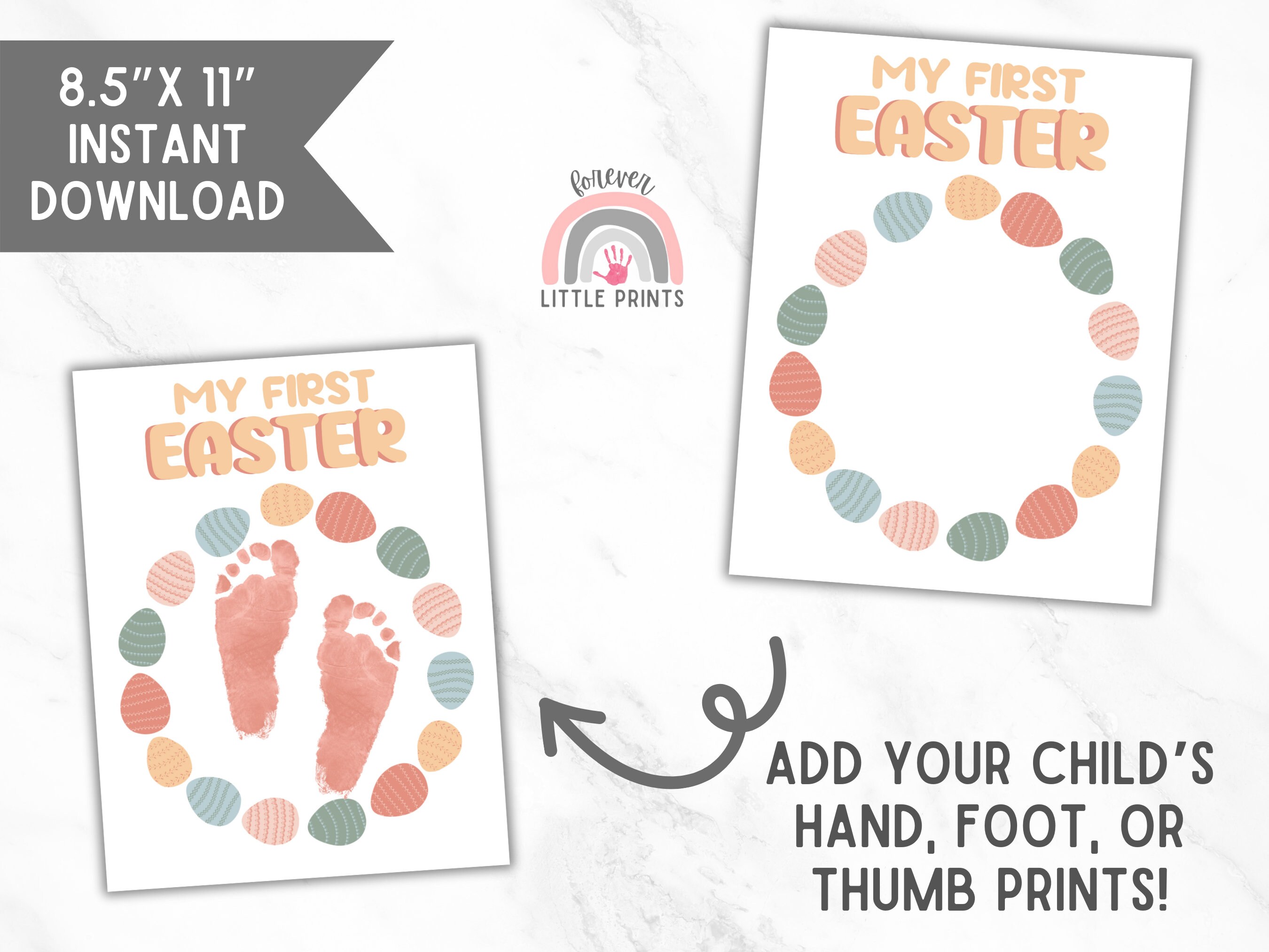 First Easter Handprint Craft, Preschool Activity, Baby Footprint Art ...