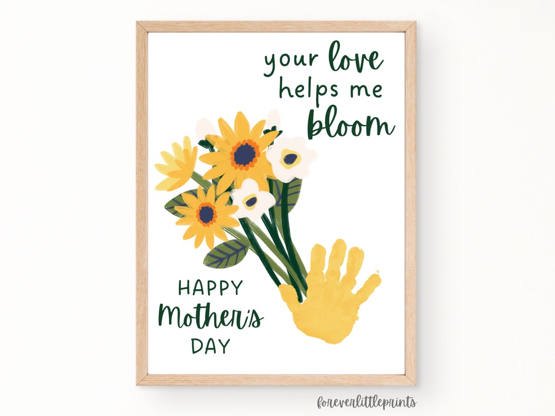 Mother’s Day Handprint, Flower Bouquet Handprint Art Craft, First ...