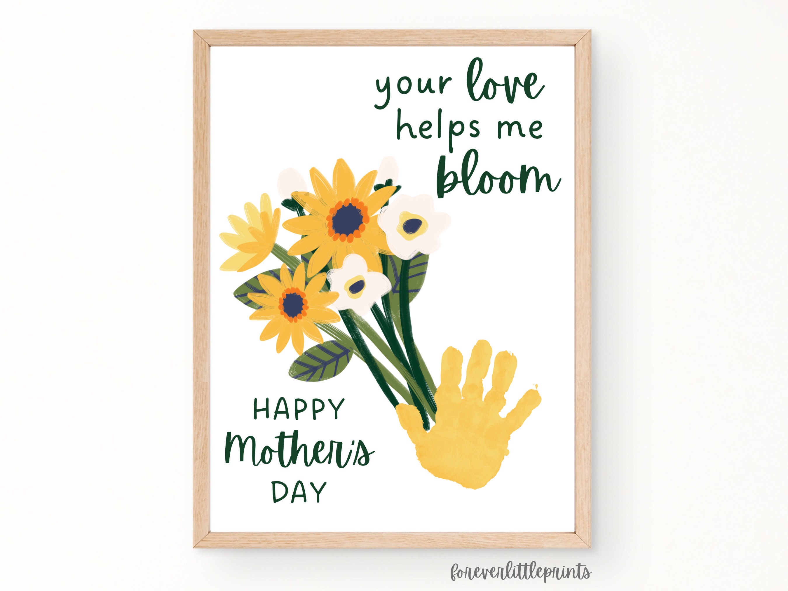 Mothers Day Handprint, Flower Bouquet Handprint Art Craft, First ...