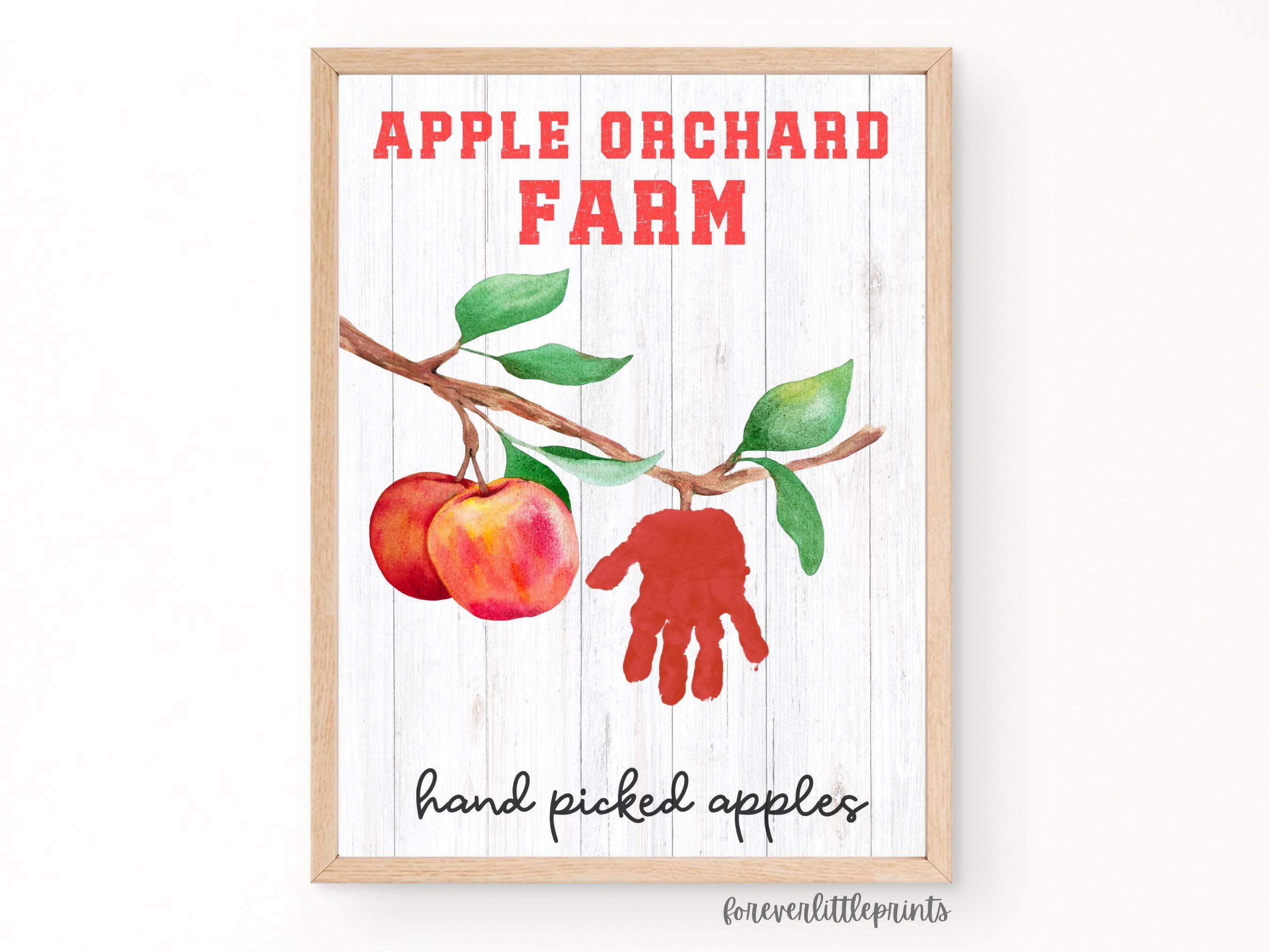 Apple Orchard Farm Fall Handprint Craft Hand Picked Apples Fall ...
