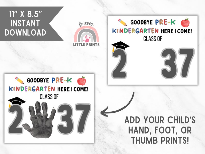 Preschool Graduation Handprint, Last Day of School, End of Preschool ...