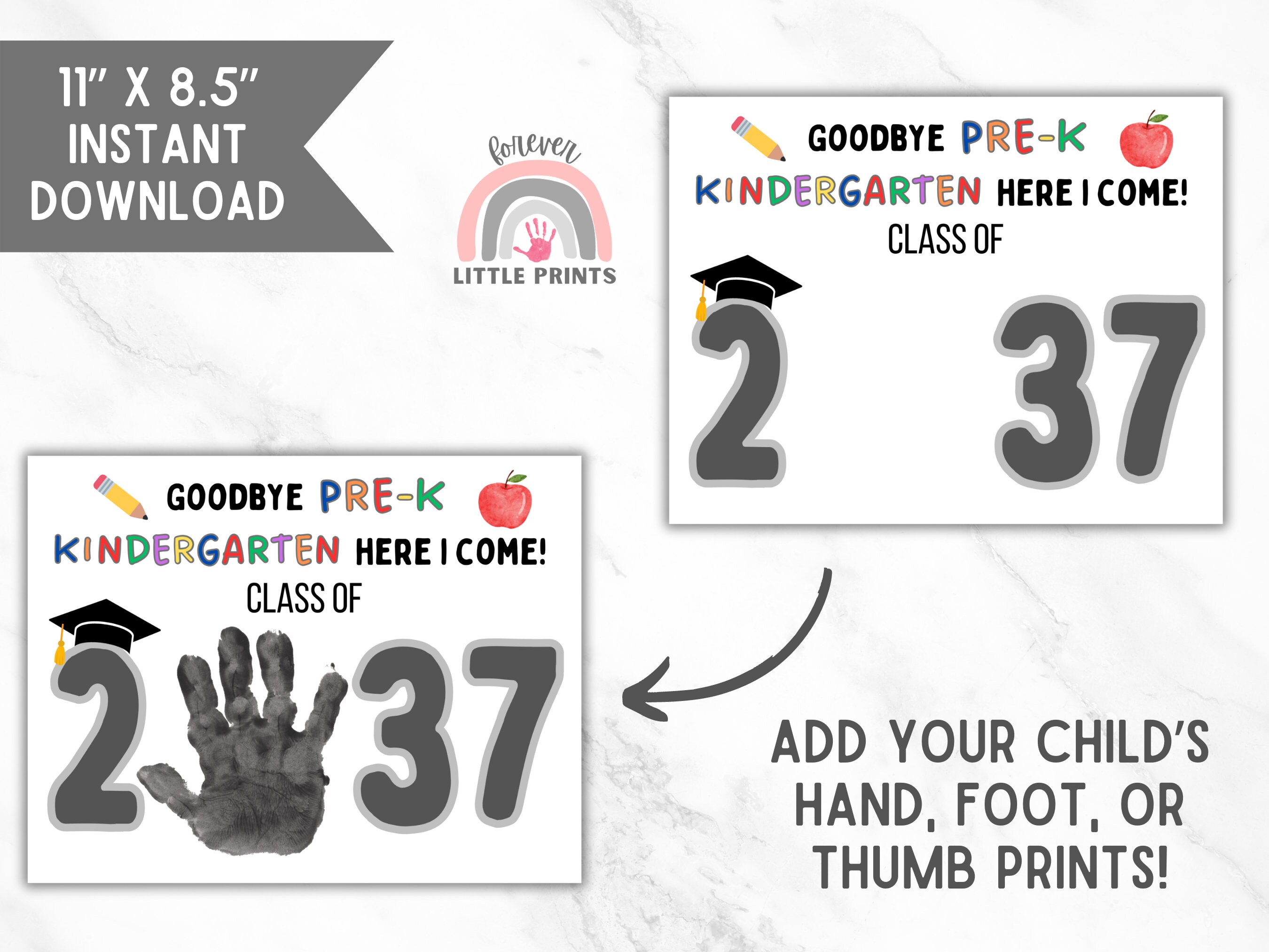 Preschool Graduation Handprint, Last Day of School, End of Preschool ...