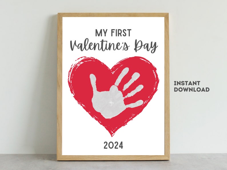 Valentines Day Handprint Art Craft for Toddlers Baby Kids, Valentine ...