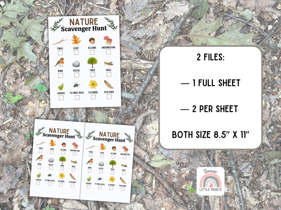 Nature Scavenger Hunt Printable Outdoor Learning Games Adventure ...
