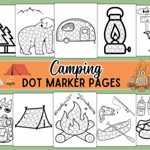 Camping Dot Marker Printable Pack, Fun Preschool Daycare Activity Pages ...