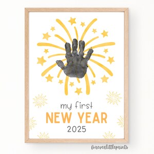 My First New Years Handprint Craft for Baby Toddler, Footprint Art ...