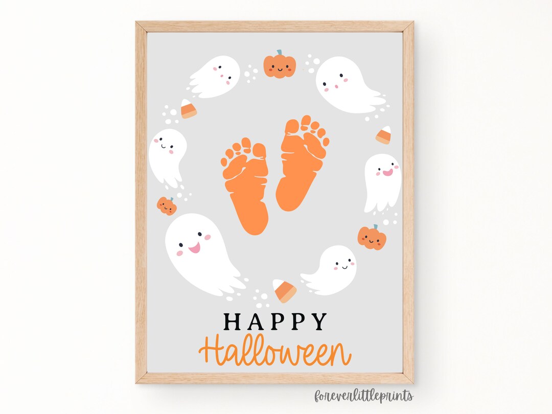 Halloween Handprint Art, Fall Handprint Craft, Baby Halloween Keepsake ...