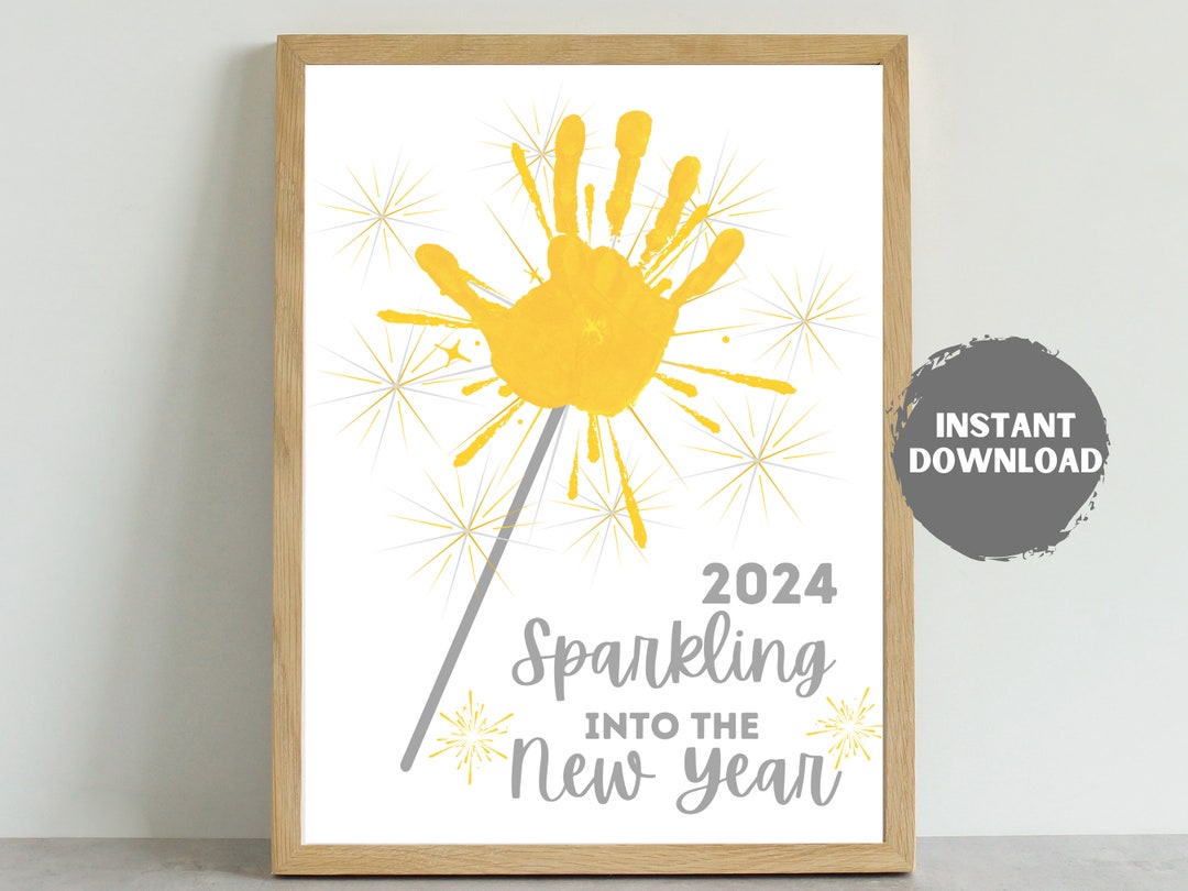 New Years Handprint Craft for Toddlers Kids Baby New Years Keepsake New ...