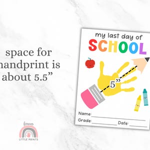 Last Day of School Handprint Art End of Year Sign Kindergarten ...
