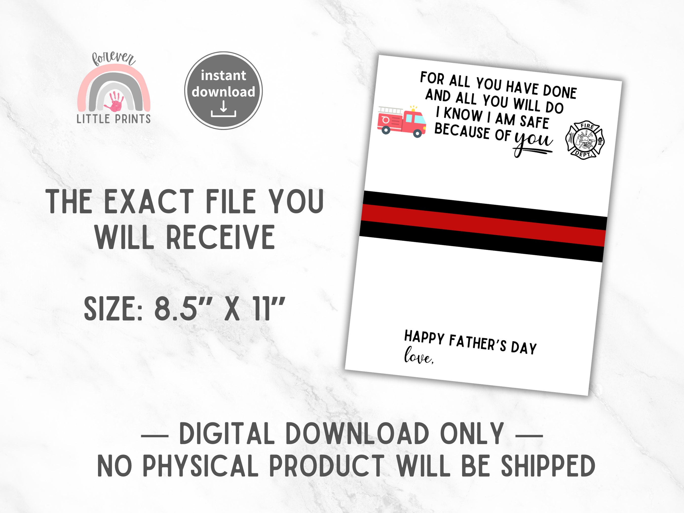 Firefighter Fathers Day Handprint Craft, Dad Handprint Art Craft Sign ...