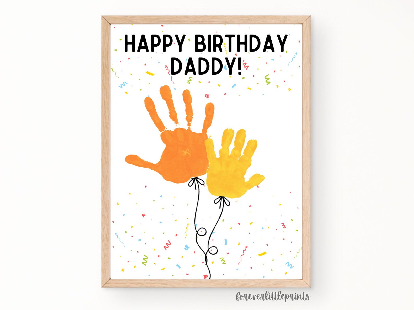 Happy Birthday Daddy Handprint Balloons Art, Personalized Birthday Gift ...