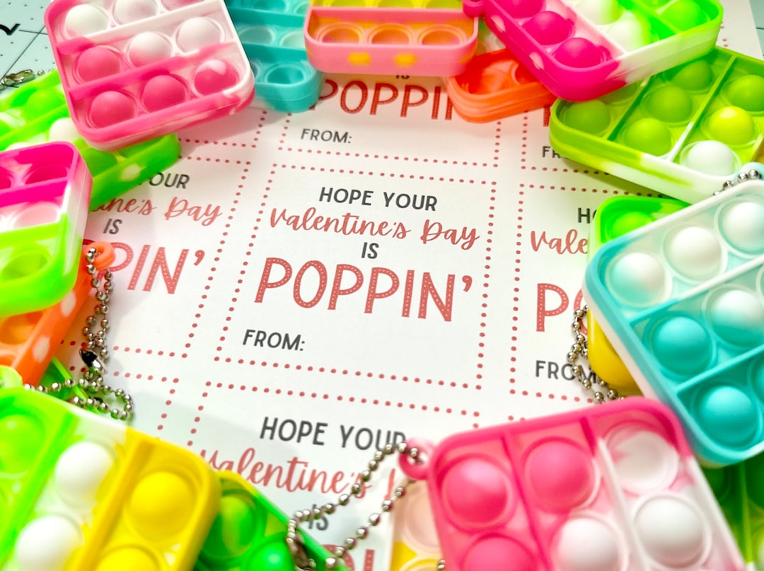 Pop It Valentine Printable, Classroom Valentines for Kids, Fidget ...