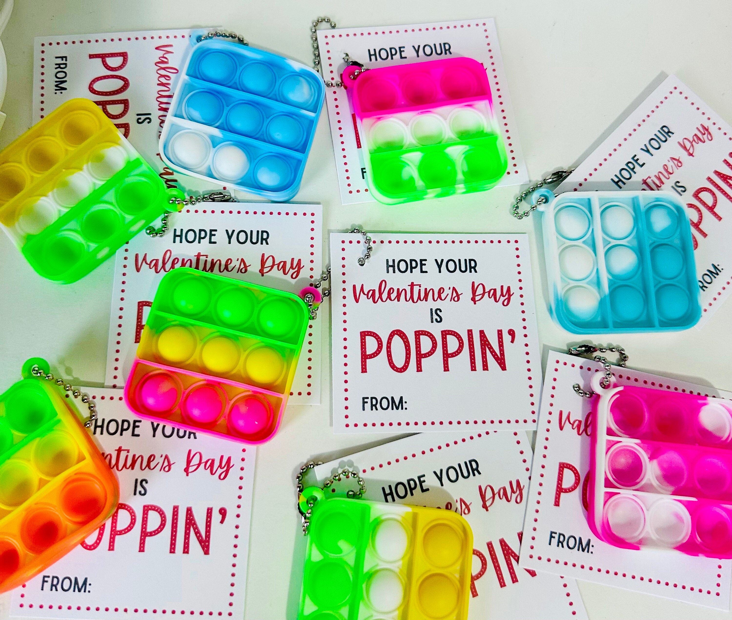 Pop It Valentine Printable, Classroom Valentines for Kids, Fidget ...