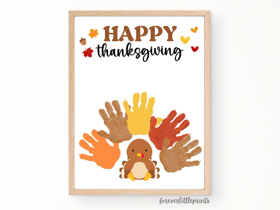 Thanksgiving Turkey Handprint Craft Kids Infant Baby, Fall Keepsake ...