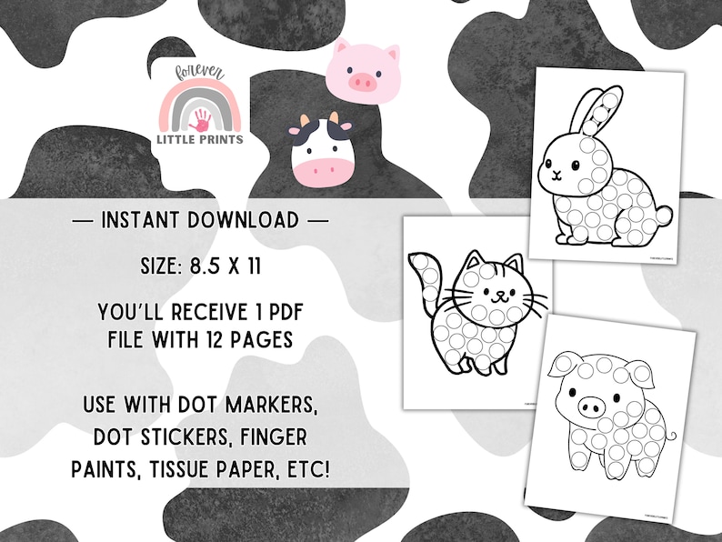 Farm Animal Dot Marker Activity Pages, Do A Dot Marker Coloring Sheets ...