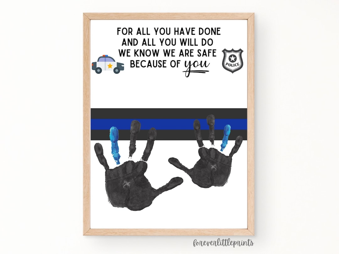 Police Officer Appreciation Handprint Art, SRO School Resource Officer ...