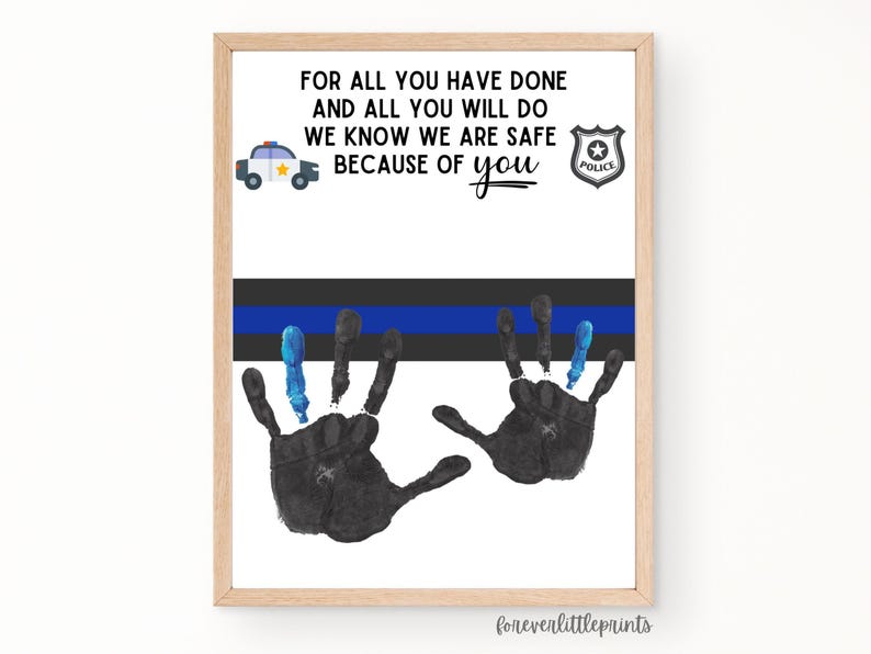 Police Officer Appreciation Handprint Art, SRO School Resource Officer ...