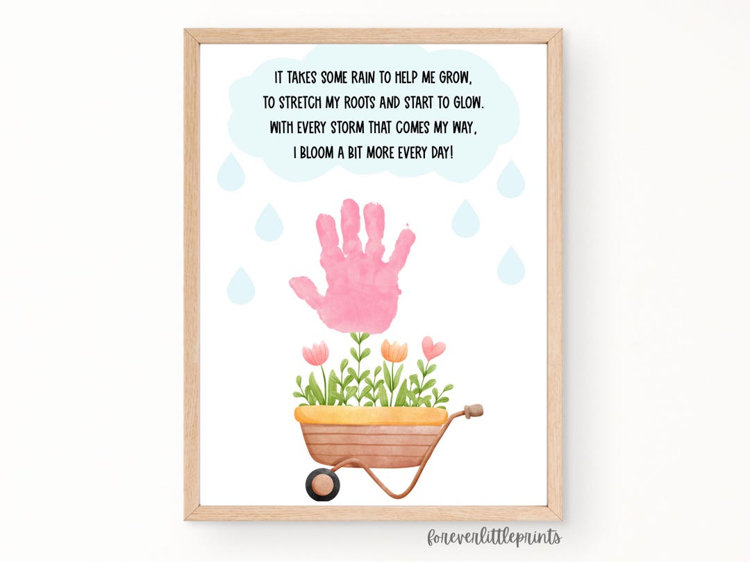 Spring Poem Handprint Art for Kids Toddler Infant, Spring Flowers Craft ...