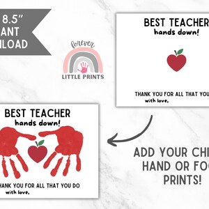 Teacher Appreciation Handprint Art Craft, Thank You Gift for Teachers ...