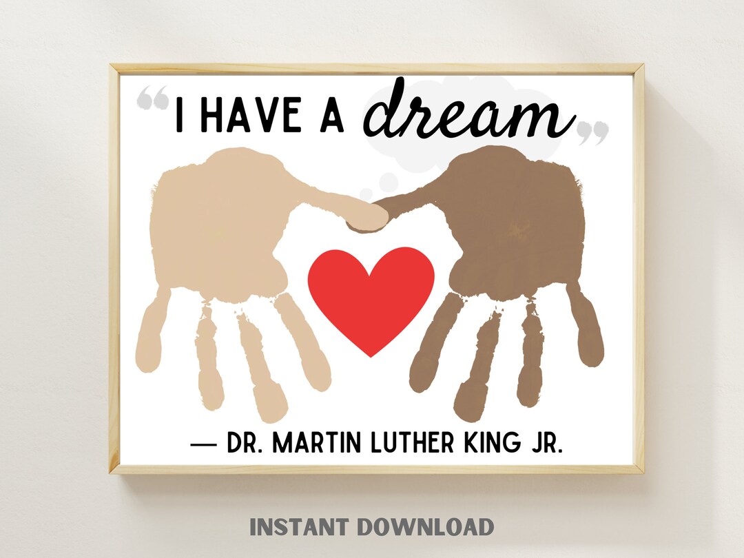 Martin Luther King Day Handprint Craft Classroom Activity for Kids ...